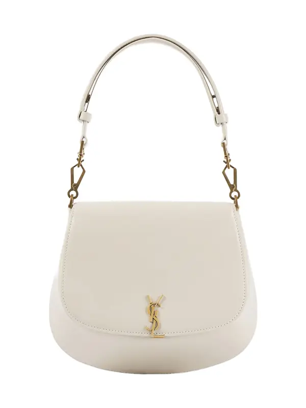 Saint Laurent Voltaire Leather Shoulder Bag - White