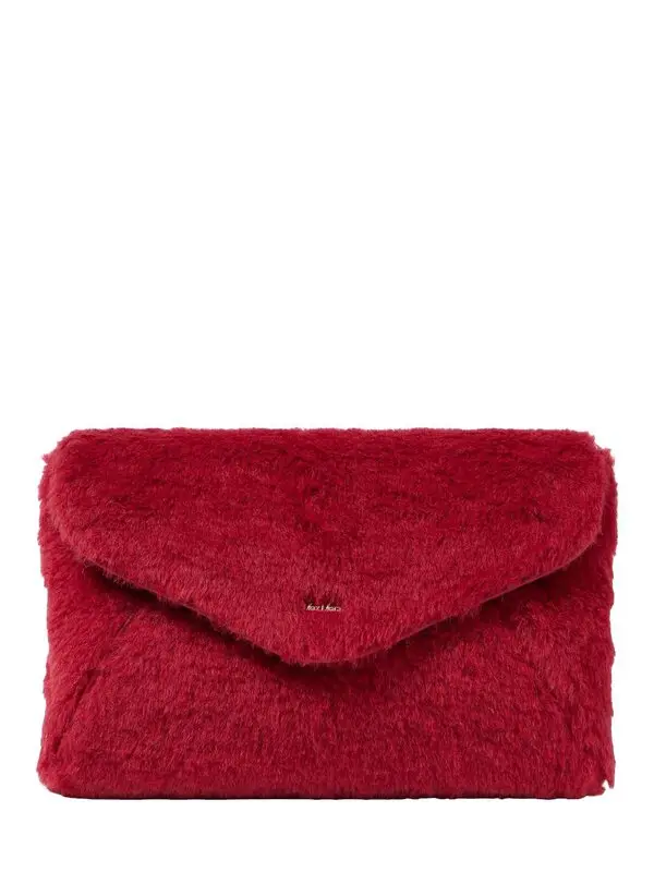 Max Mara Teddy Fabric Clutch - Red