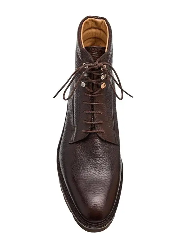 John Lobb Alder Grained Leather Hiking Boots - Dkbrwn