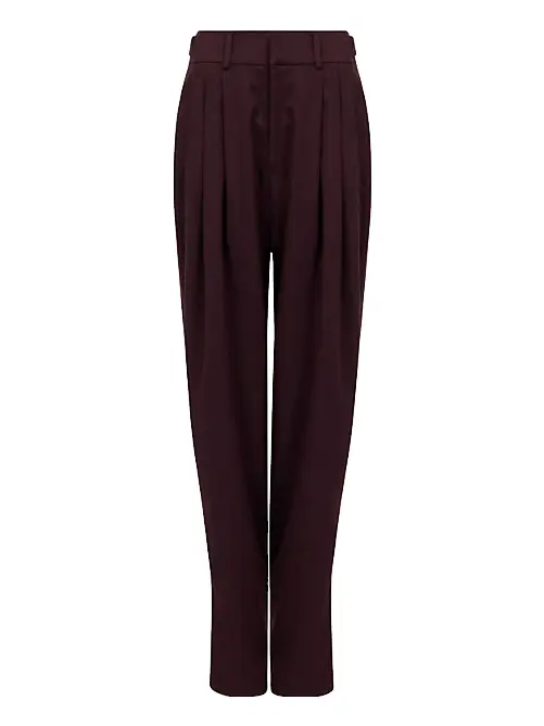 LEEM Tapered-leg High-rise Trousers - Purple