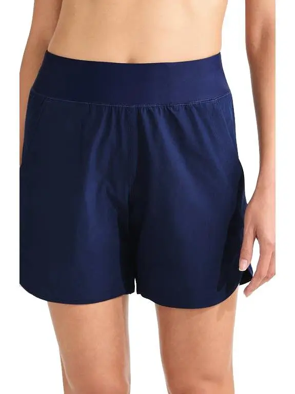 LANDS' END 5" Curvy Fit Quick Dry Board Shorts - Deep Sea Navy