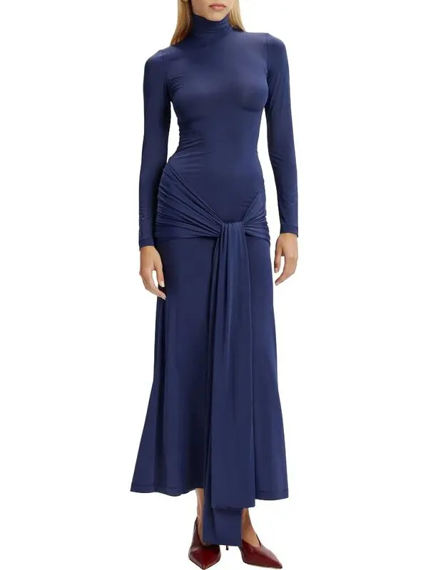 Bardot Alix Tie Front Maxi Dress - Navy