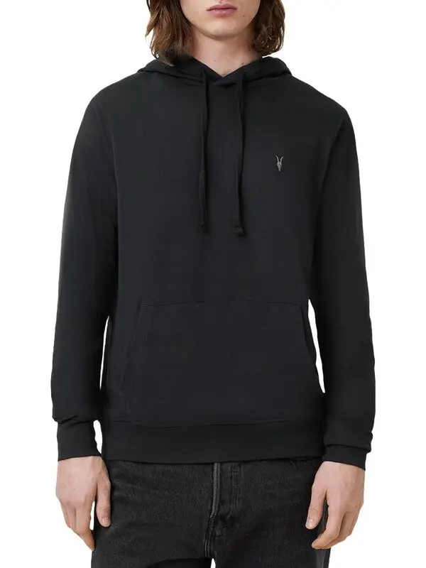 ALLSAINTS Brace Brushed Cotton Hoodie - Jet Black