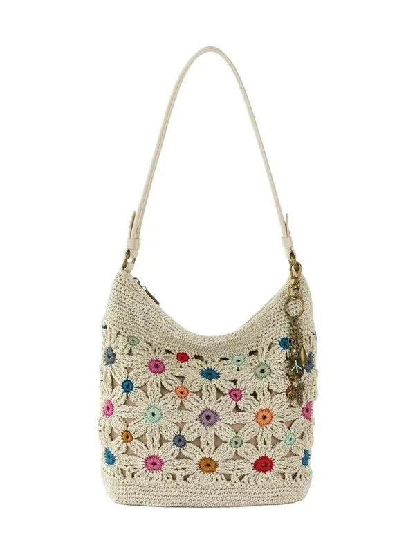 THE SAK Sequoia Crochet Hobo Bag - Natural Multi Flower