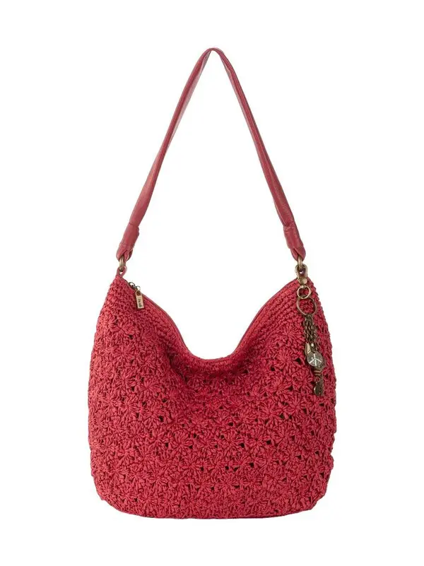 THE SAK Sequoia Leather Hobo Bag - Scarlet Primrose Straw
