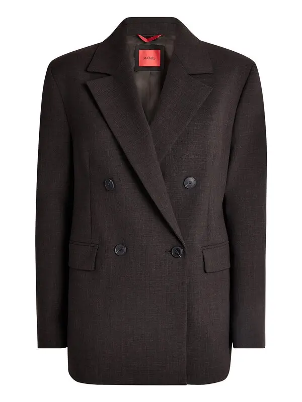 Max & Co. Double-breasted Virgin Wool Blazer - Grey