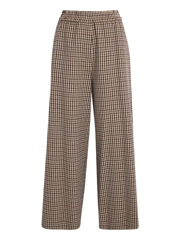 Max Mara Houndstooth Virgin Wool-cotton Trousers - Purple