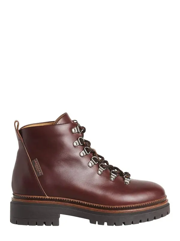 Max Mara Leather Lace-up Ankle Boots - Brown