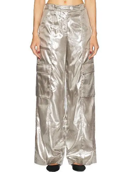 Simkhai Beatriz Wide Leg Cargo Pant - Silver