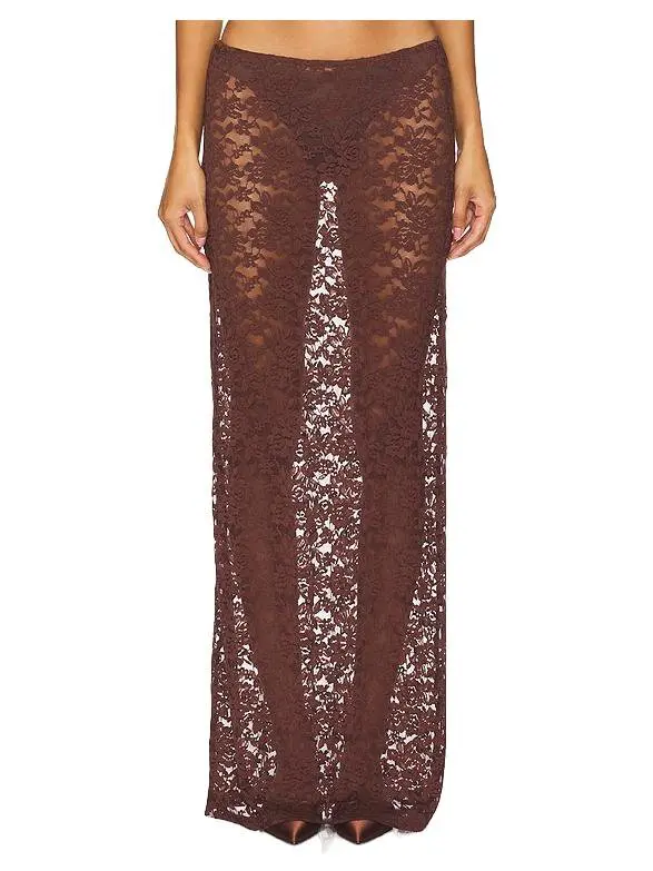 Lioness Black Swan Lace Maxi - Chocolate