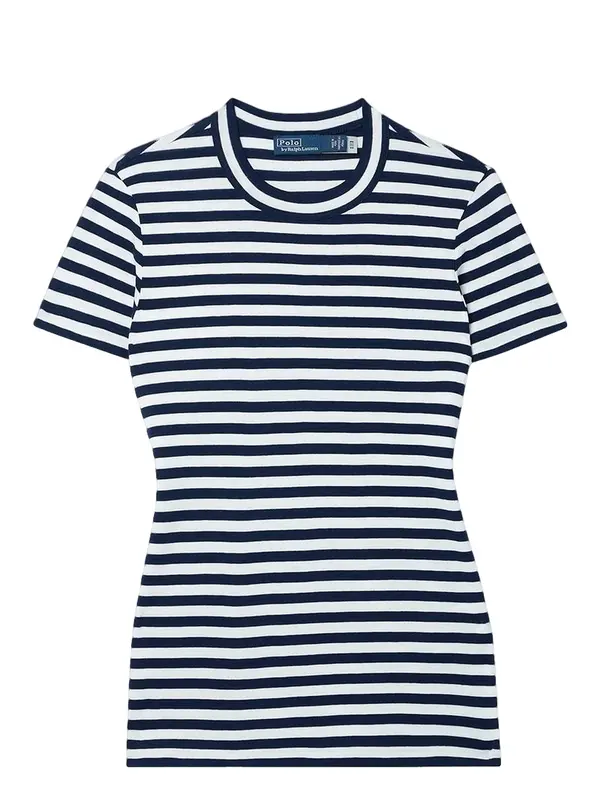 Polo Ralph Lauren Striped Cotton-jersey T-shirt - Navy