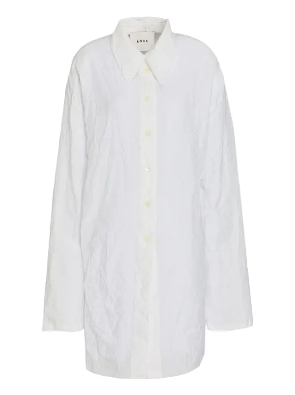 RÓHE Frayed Crinkled Poplin Shirt - White