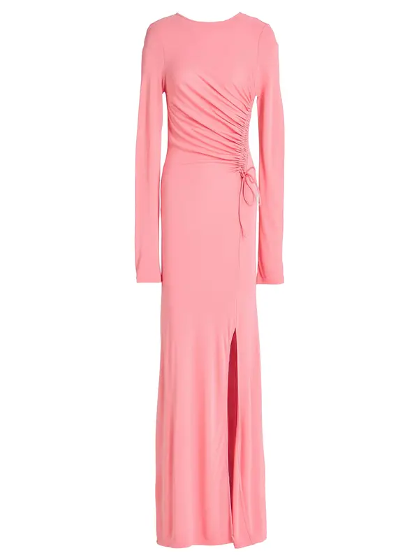 RÓHE Ruched Jersey Maxi Dress - Pink