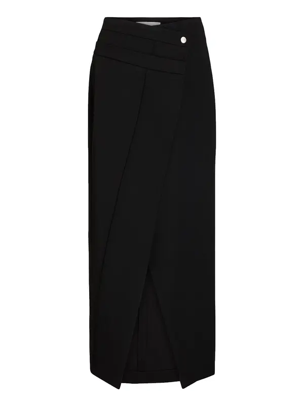 RÓHE Grain De Poudre Maxi Wrap Skirt - Black