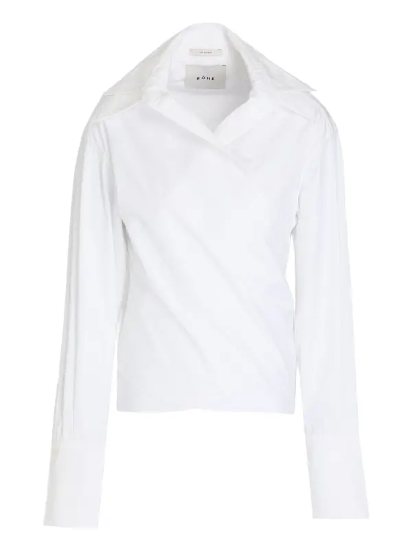 RÓHE Cotton-poplin Wrap Blouse - White