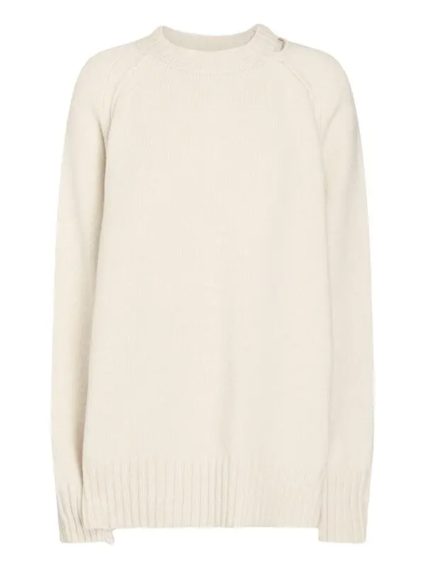 RÓHE Cutout Merino Wool And Cashmere-blend Sweater - Cream