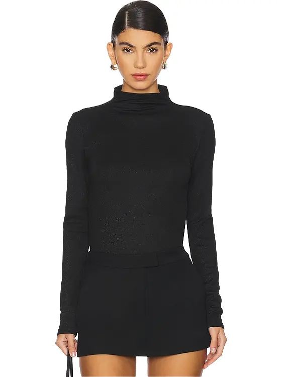 FRAME Turtleneck Top - Black
