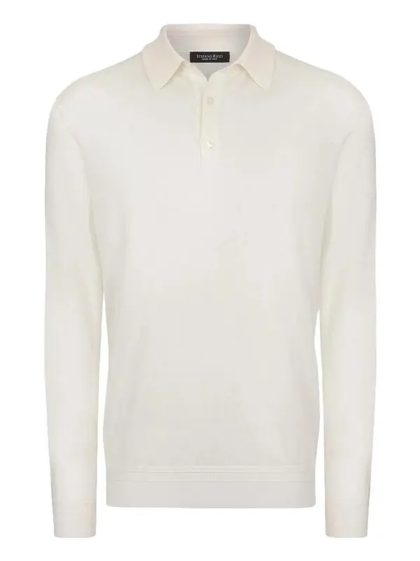 Stefano Ricci Silk Three-button Polo Shirt - Creme