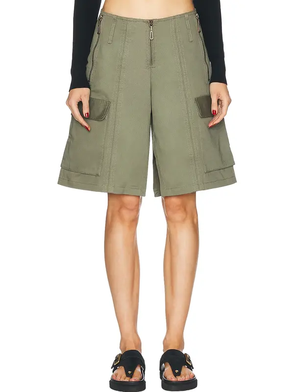 Rabanne Pantalon Harem Short - Vert Parka