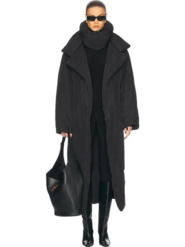 Norma Kamali Classic Sleeping Bag Long Coat - Black