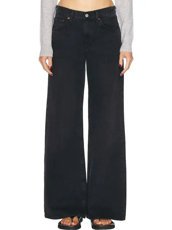AGOLDE Clara Low Rise Baggy Flare Jeans - Mascara