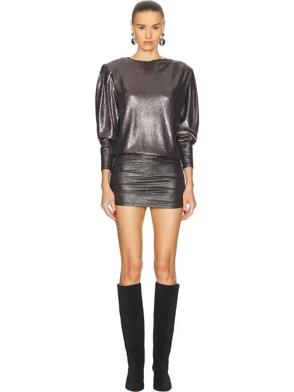 Isabel Marant Britany Metallic Dress - Metallic Black