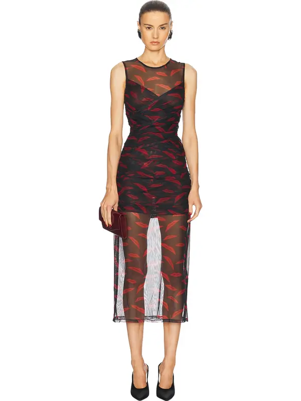 SIMONMILLER Kinny Mesh Dress - Lip Print
