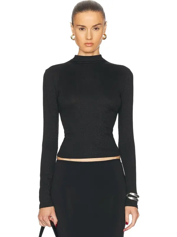 FRAME Turtleneck Top - Black
