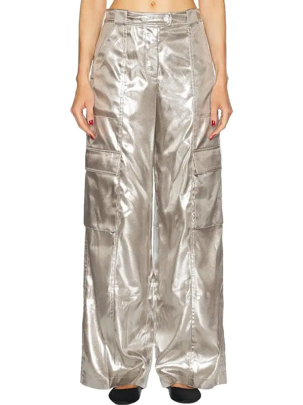 Simkhai Beatriz Wide Leg Cargo Pant - Silver