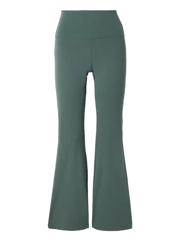 Nike Zenvy Stretch-jersey Flared Leggings - Green