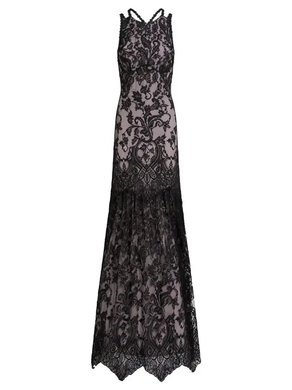 Etro Yarn-dyed Lace Maxi Dress - Black