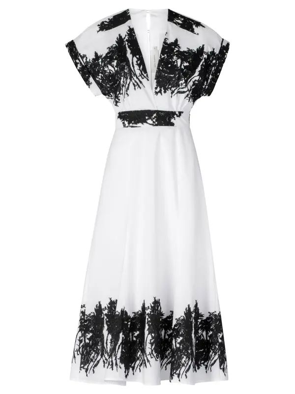 Silvia Tcherassi Laila Embroidered Midi Dress - White