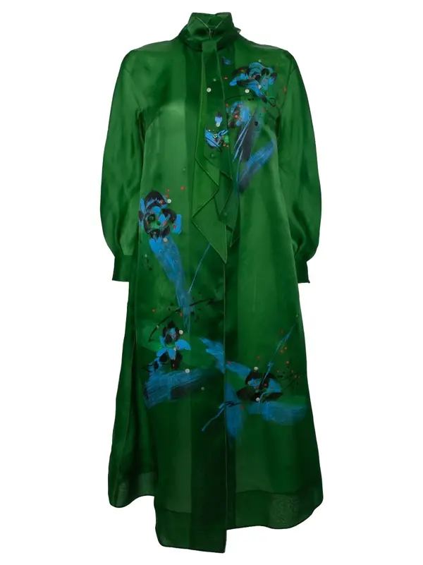 Shiatzy Chen Libre Collection Embroidered Dress - Green
