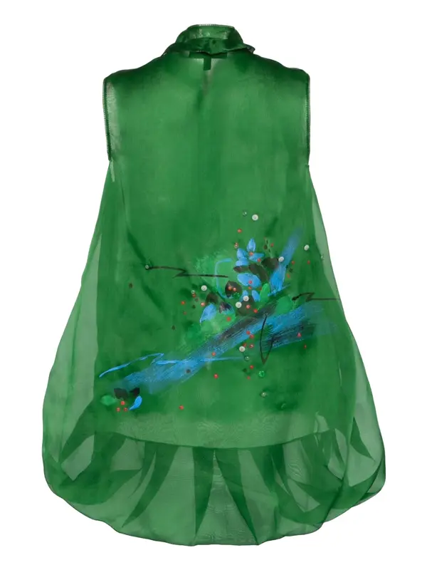 Shiatzy Chen Floral Print Vest - Green