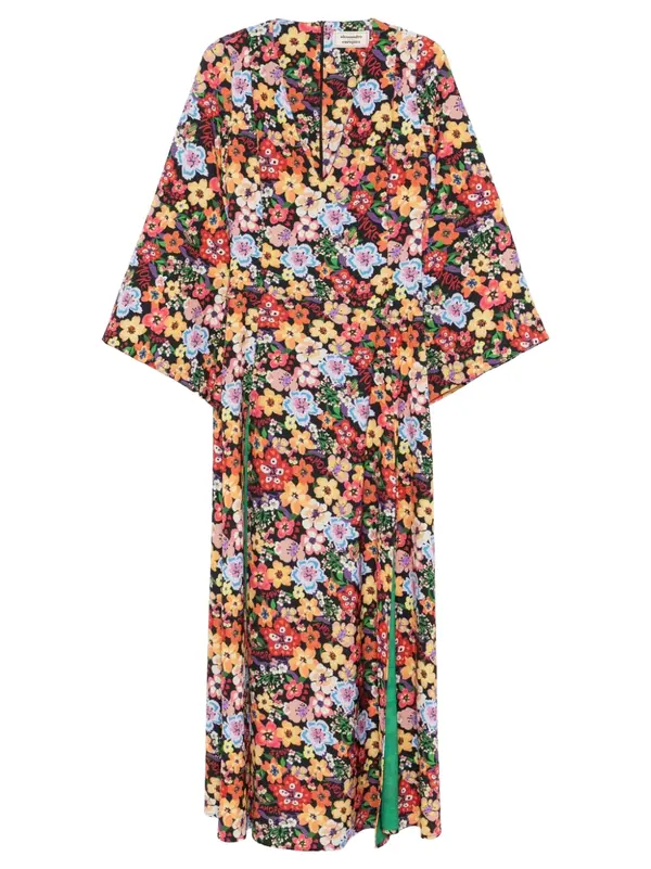 ALESSANDRO ENRIQUEZ Floral-print Maxi Dress - Black