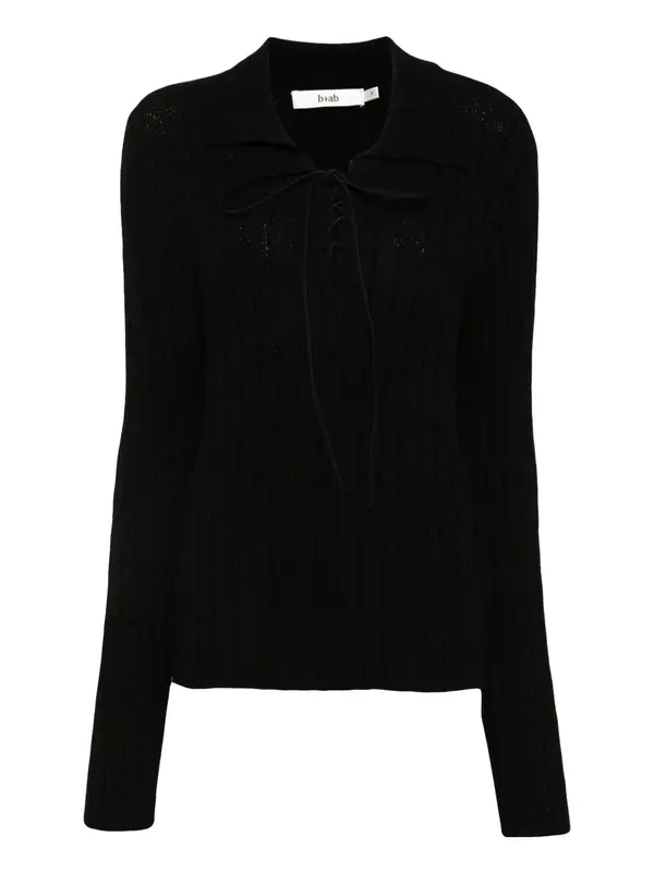 B+AB Lace-up Neck Jumper - Black