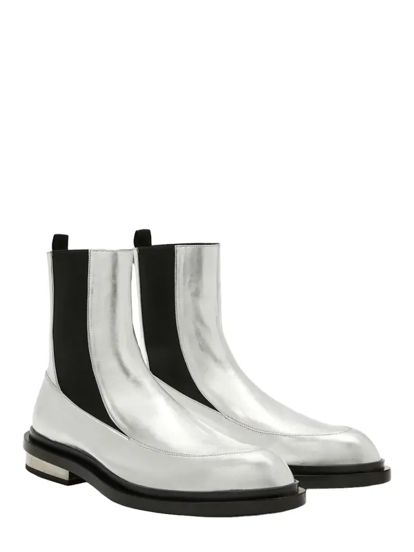 JIL SANDER Leather Chelsea Ankle Boots - Grey