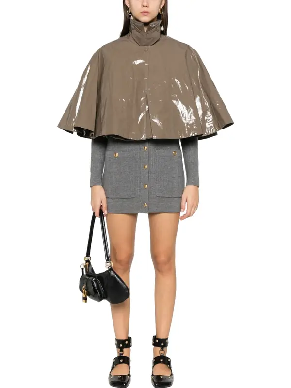 Chloé Lacquered Short Cape - Brown