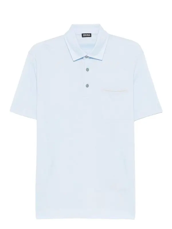 Zegna Cotton Polo Shirt - Blue