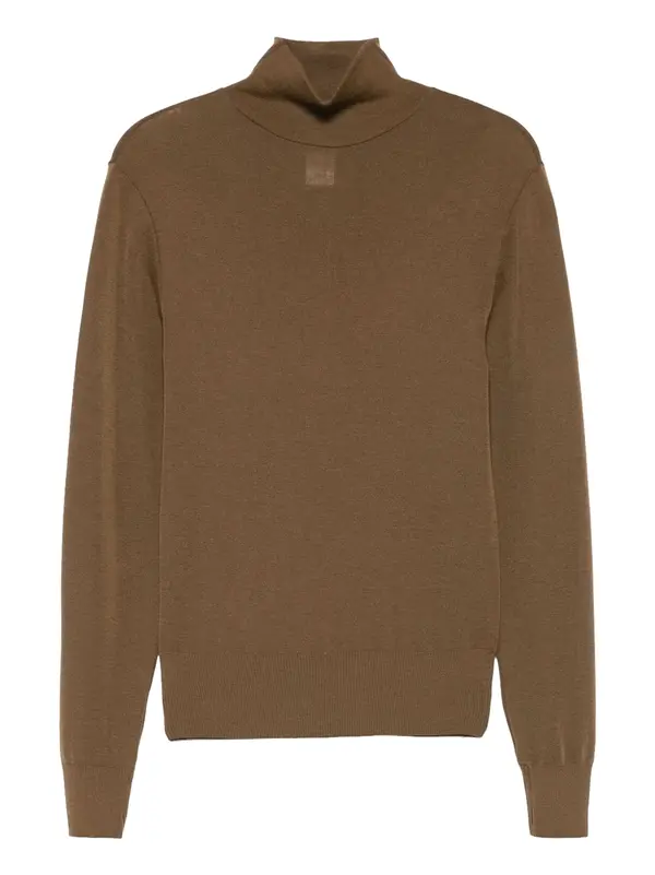 LEMAIRE High-neck Sweater - Brown
