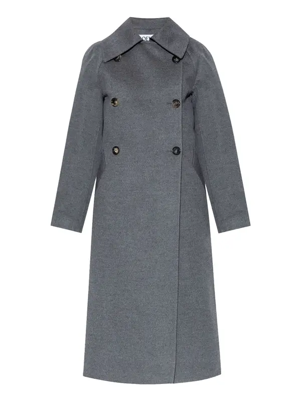 Loewe Felted Double-breasted Coat - Grey