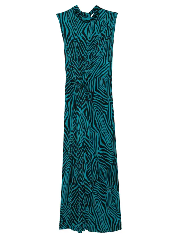 Diane Von Furstenberg Geri Zebra Print Midi Dress - Blue