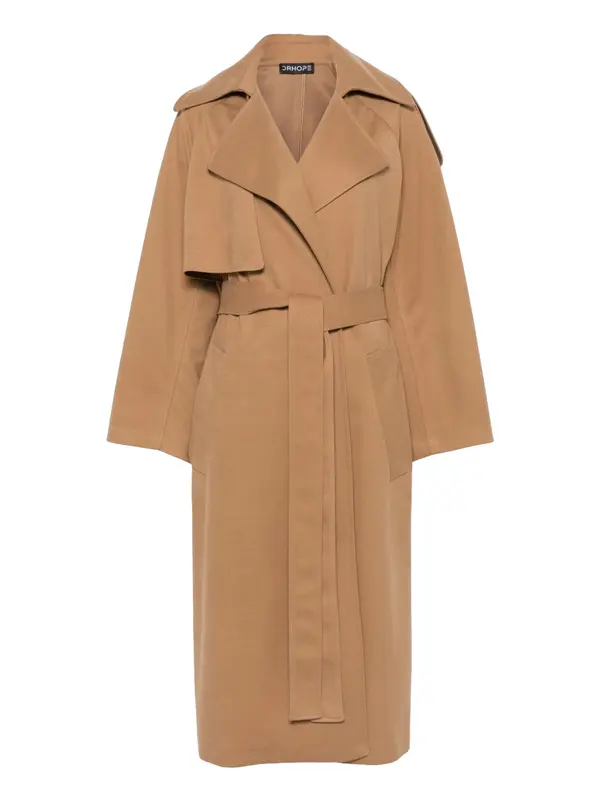 DRHOPE Twill Trench Coat - Brown