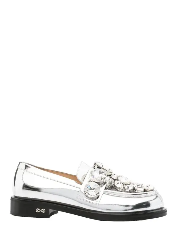 Mach & Mach Crystal-embellished Loafers - Silver