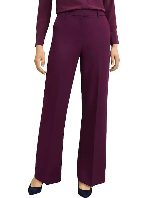 HOBBS LONDON Sami Wide Leg Trousers - Warm Plum
