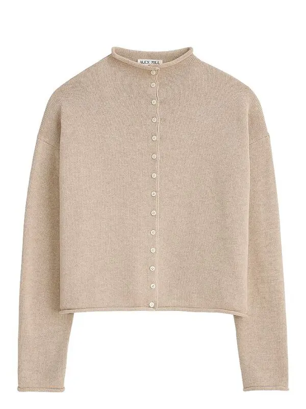 ALEX MILL Taylor Rollneck Cardigan - Vellum