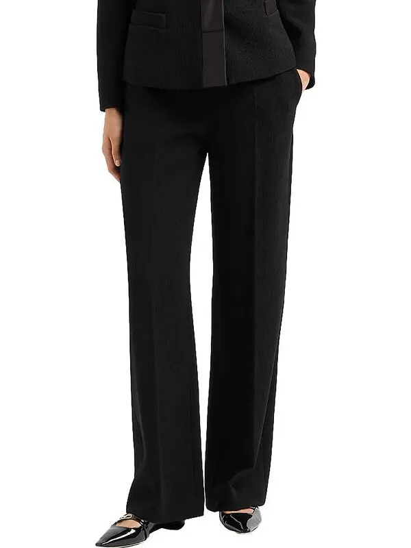 Emporio Armani Wide Leg Trousers - Solid Black