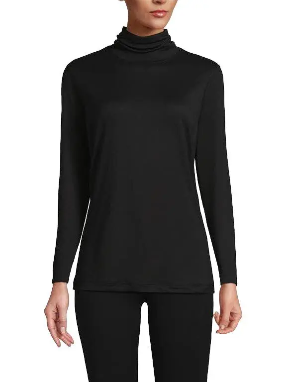 LANDS' END Thermaskin™ Heat Turtleneck Baselayer Top - Black