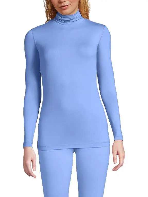 LANDS' END Thermaskin™ Heat Turtleneck Baselayer Top - Clear Blue Sky