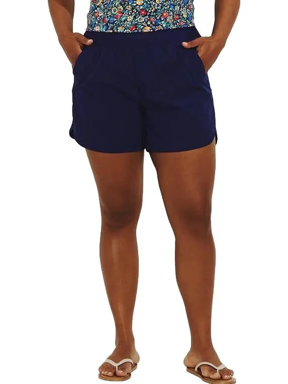 LANDS' END Sunshade Upf 50 5" Board Shorts - Deep Sea Navy